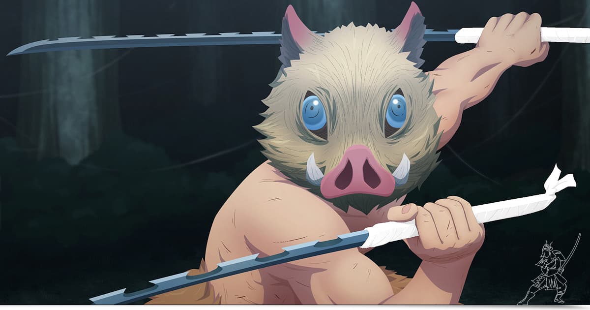 La espada de Inosuke Hashibira, del manga Demon Slayer: Kimetsu No Yaiba.